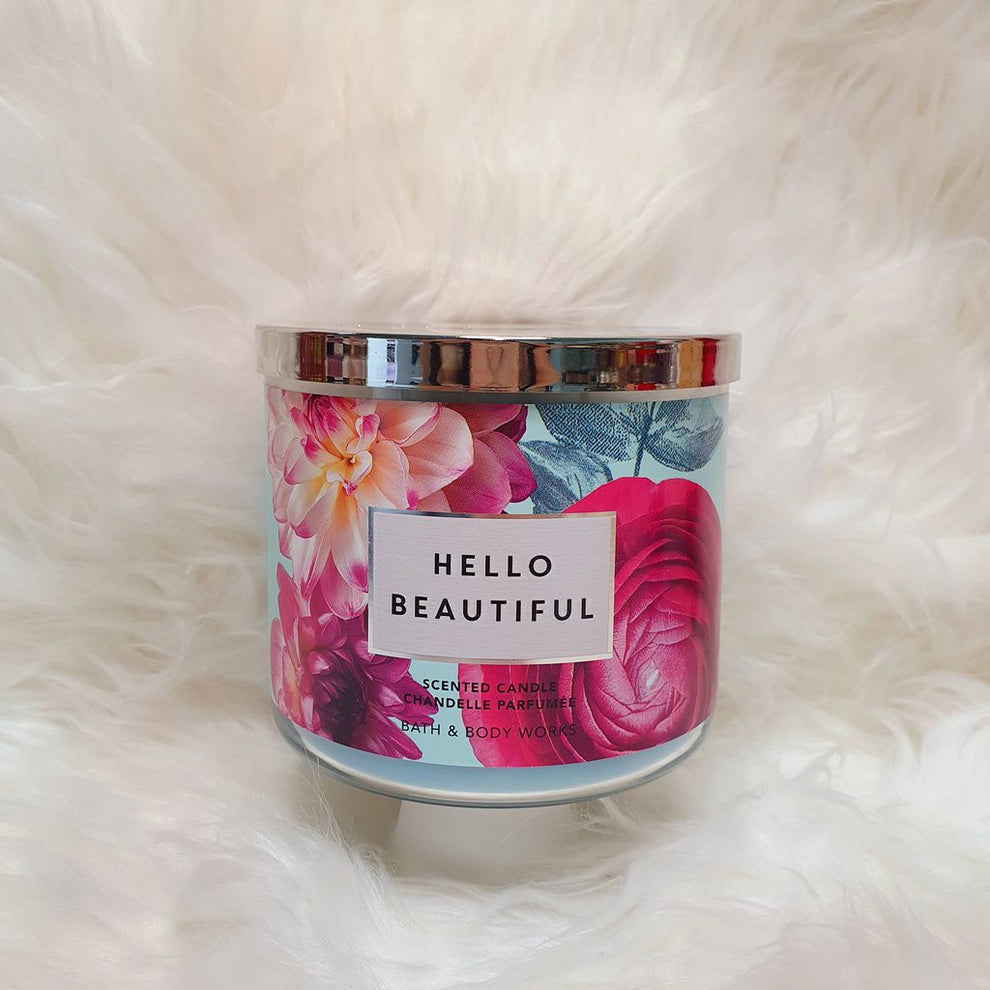 Bath & Body works Hello Beautiful 3 wick candle – The Grocery Basket